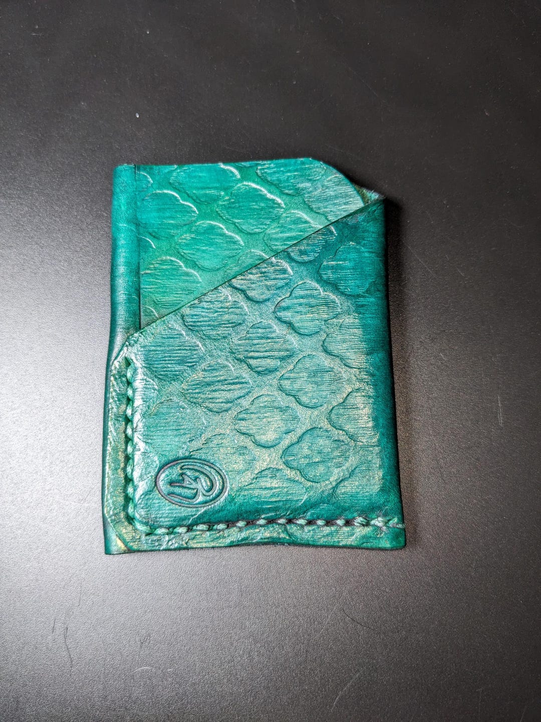 Green Leather Wrap Wallet - Etsy