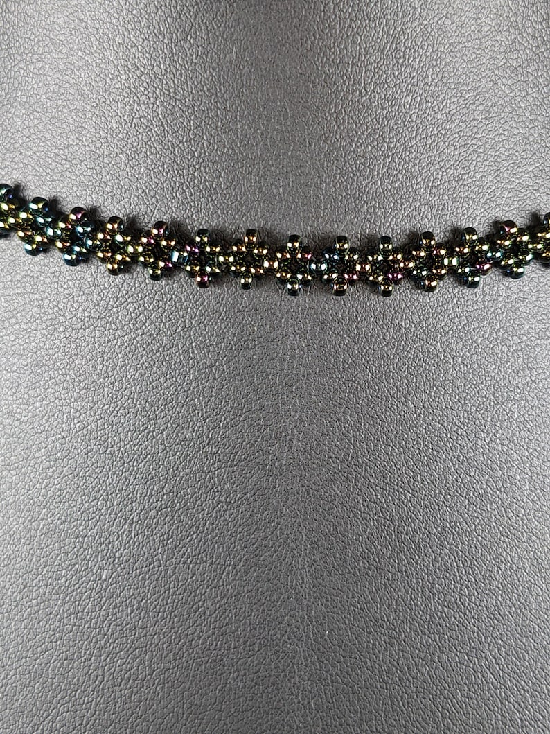 Dark Forest Iris Diamond Pattern Choker Necklace With Extender Chain - Etsy