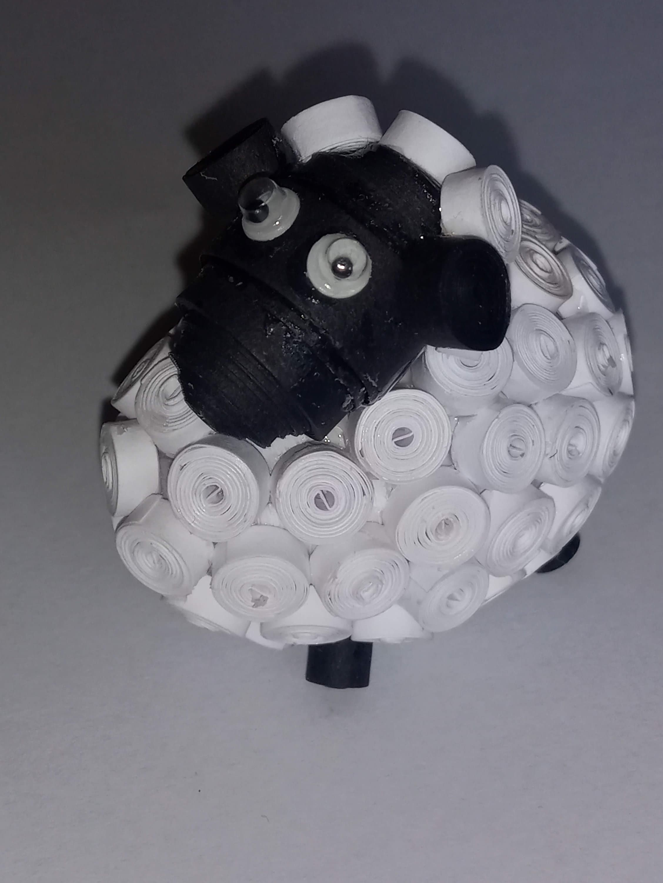Quilled 'bonsai' Easter Sheep Handmade Tiny White and Black Present ...