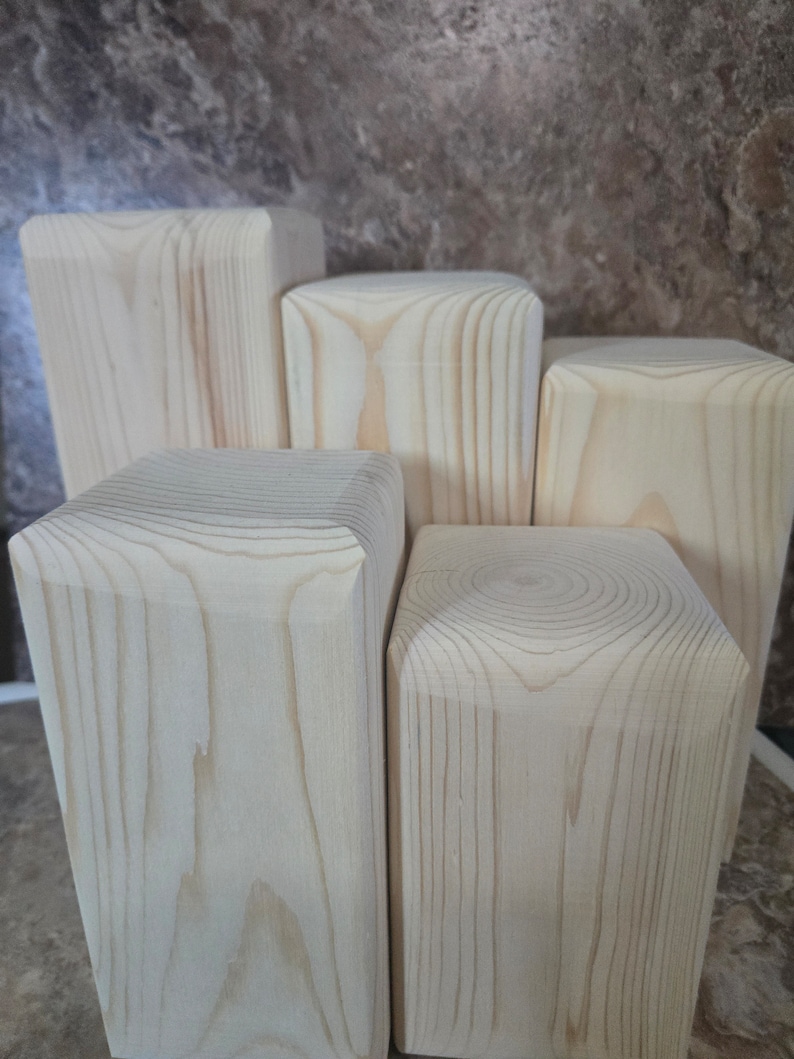 All 5 (five) of the Large Solid Wood Blocks That is SANDED Smooth for ...