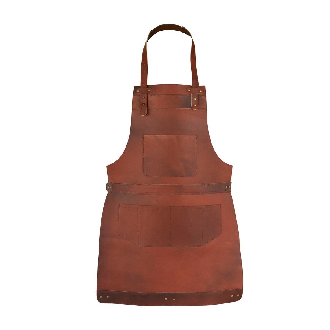 Tan Full Grain Leather Apron Butcher Apron -cook Apron -BBQ Apron ...