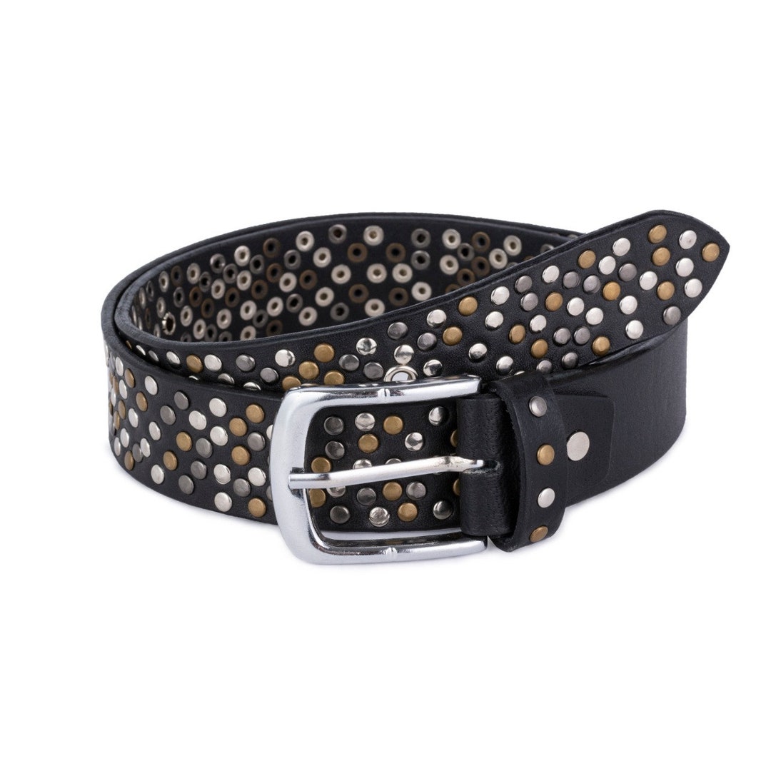 Biker Black Rock 'n' Roll Handmade Studded Leather Belt With Same ...