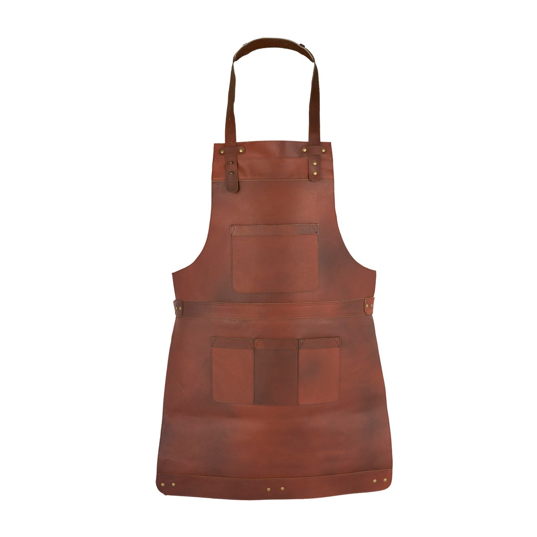 Leathershire Full Grain Handmade Leather Apron - Butcher Apron - BBQ ...