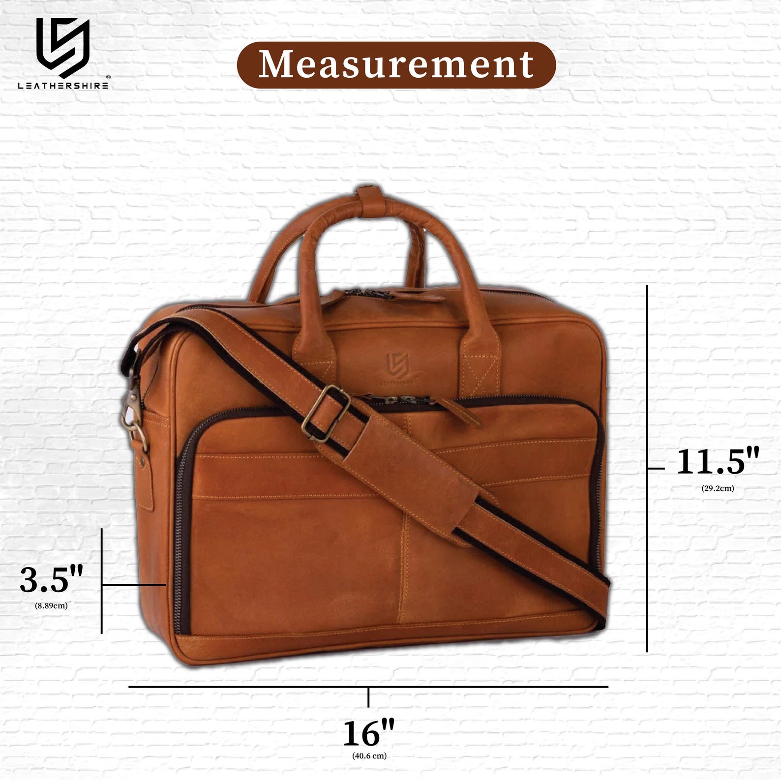 Slim Full Grain Tan Brown Leather Laptop Bag Shoulder Laptop Messenger ...