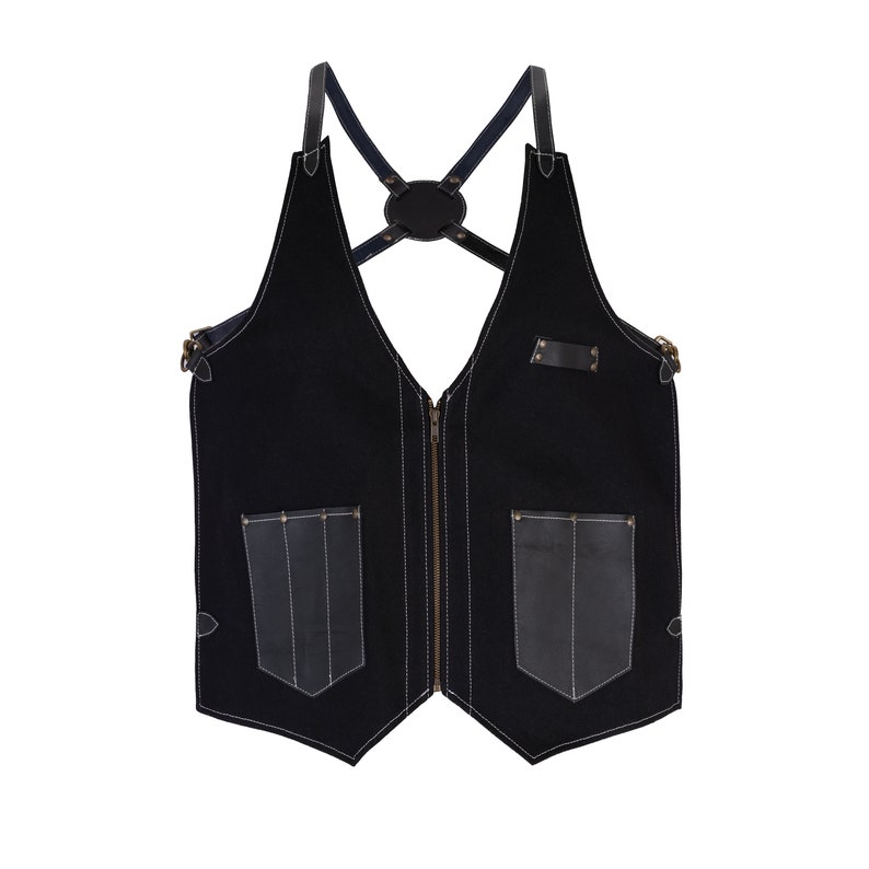 Premium Quality Barber Vest, Stylist Vest With Leather Pockets, Perfect ...