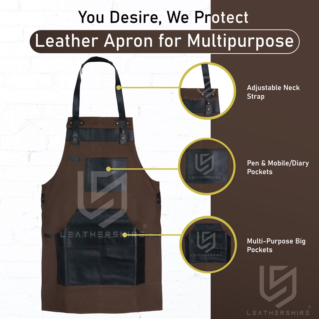 Top Grain Leather Apron Butcher Apron Cook Apron BBQ Apron Barber Apron ...