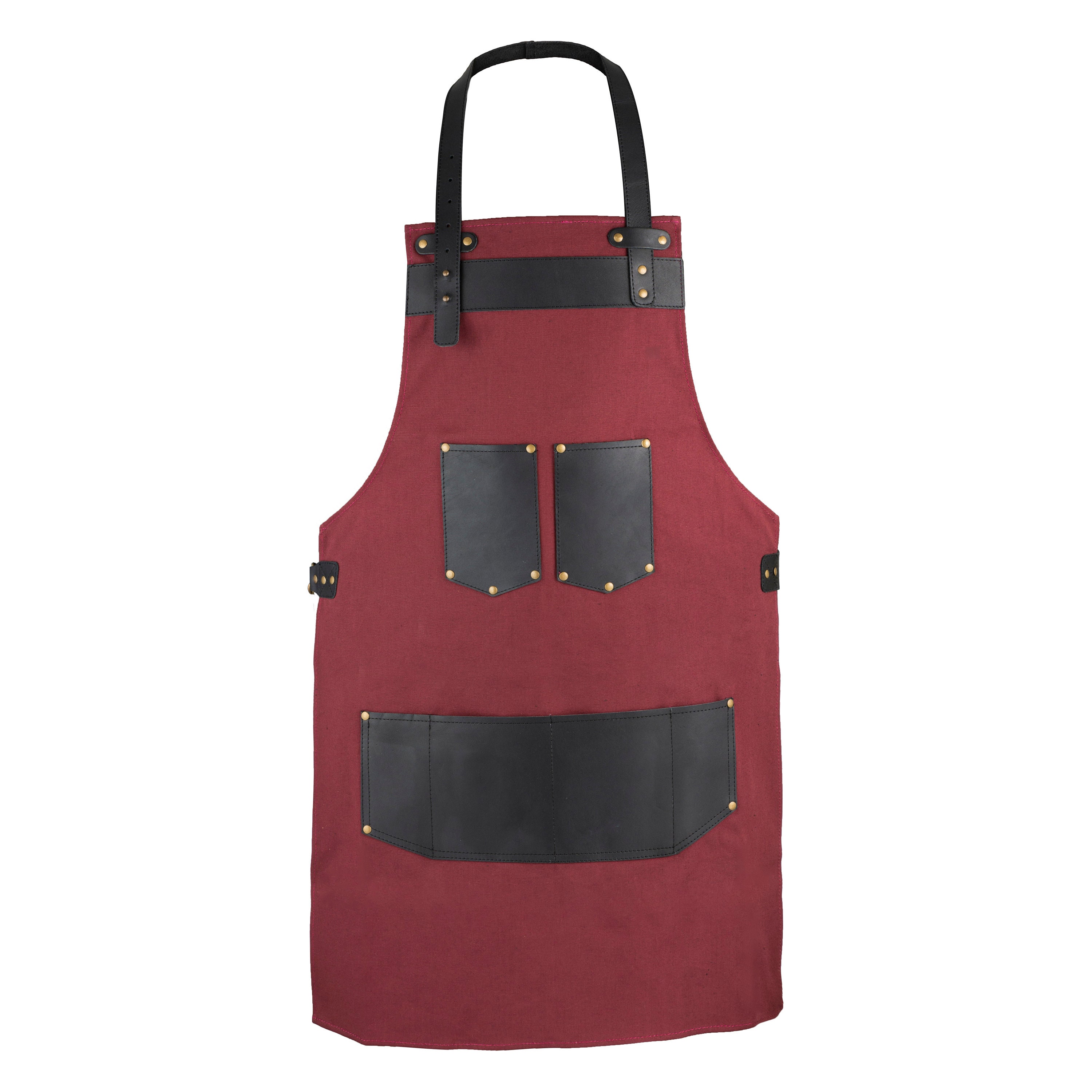 Real Leather Maroon Canvas Apron Butcher Apron Cook Apron - Etsy UK