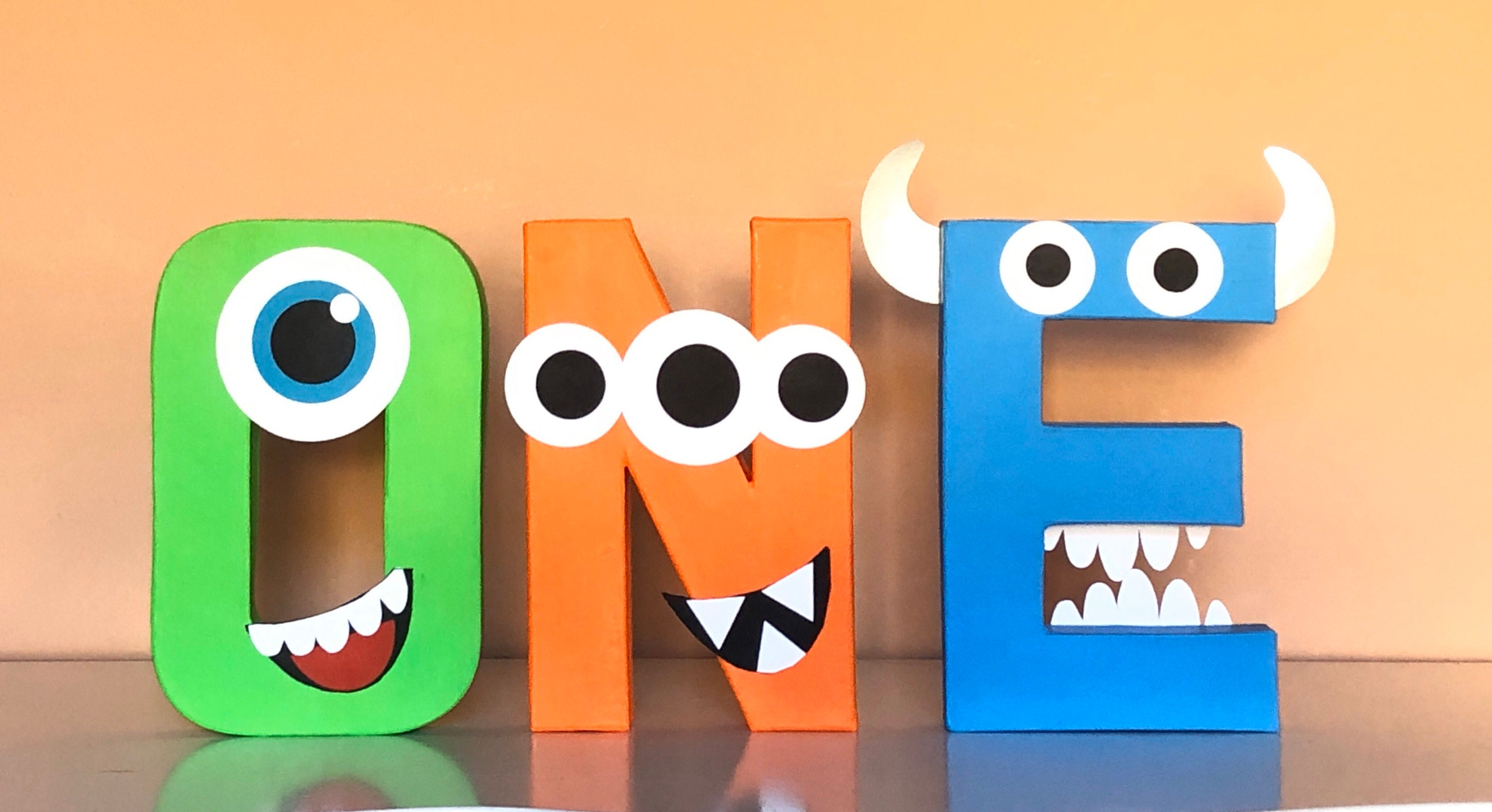Monster Theme One Letters Monster Theme Monster Birthday - Etsy
