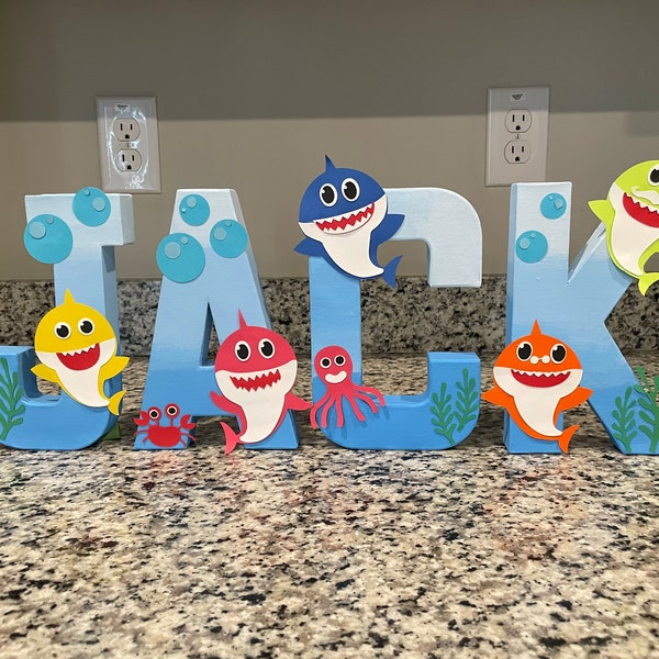 Shark Theme Party Letters - Etsy