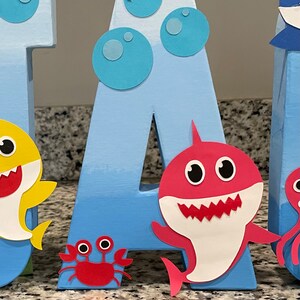 Baby Shark Letters Baby Shark Theme Party One Letters - Etsy