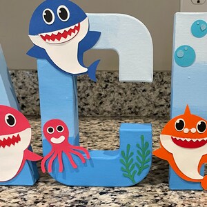 Baby Shark Letters Baby Shark Theme Party One Letters - Etsy
