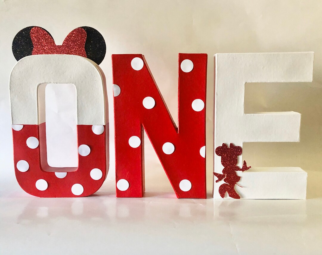 Minnie Mouse ONE Letters Minnie ONE Letters Minnie Party - Etsy
