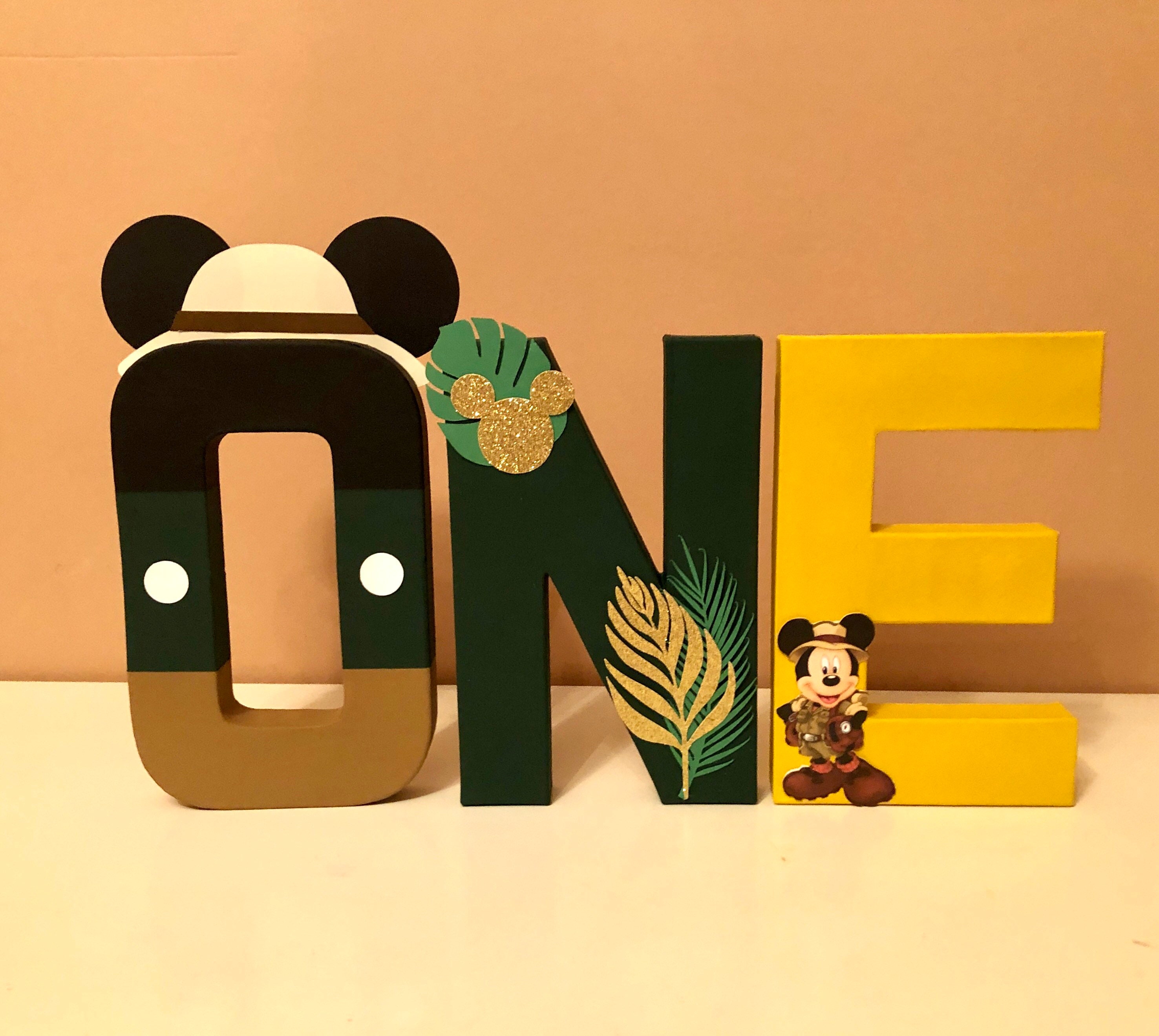 Mickey Mouse ONE Letters Mickey Safari Theme Letters Mickey - Etsy