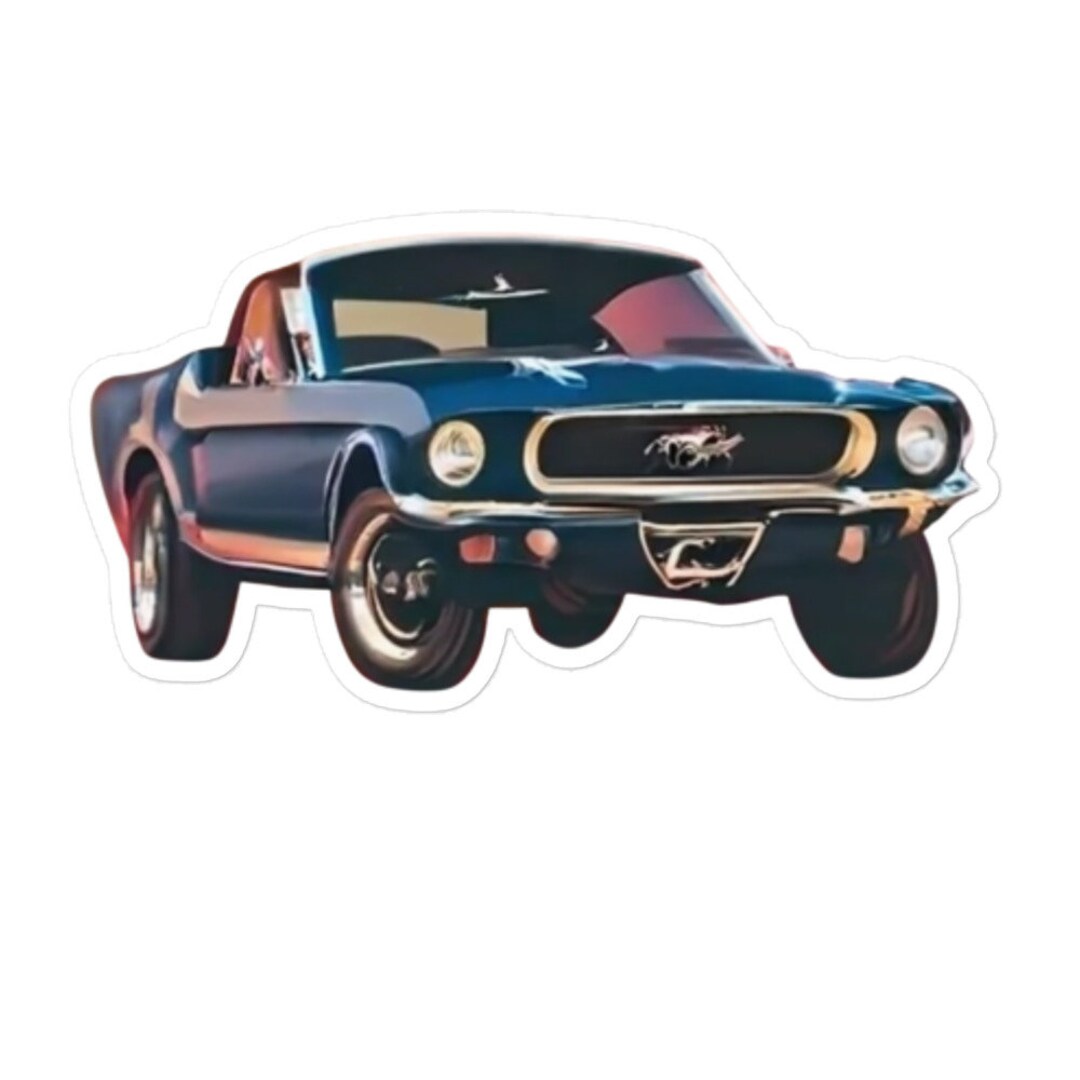 Vintage Muscle Car Decal: Classic Mustang Emblem for Auto Enthusiasts ...
