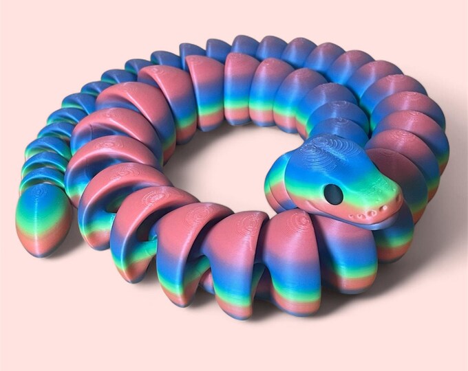 Flexi Articulating Ball Python Snake Toy Custom Colors - Etsy