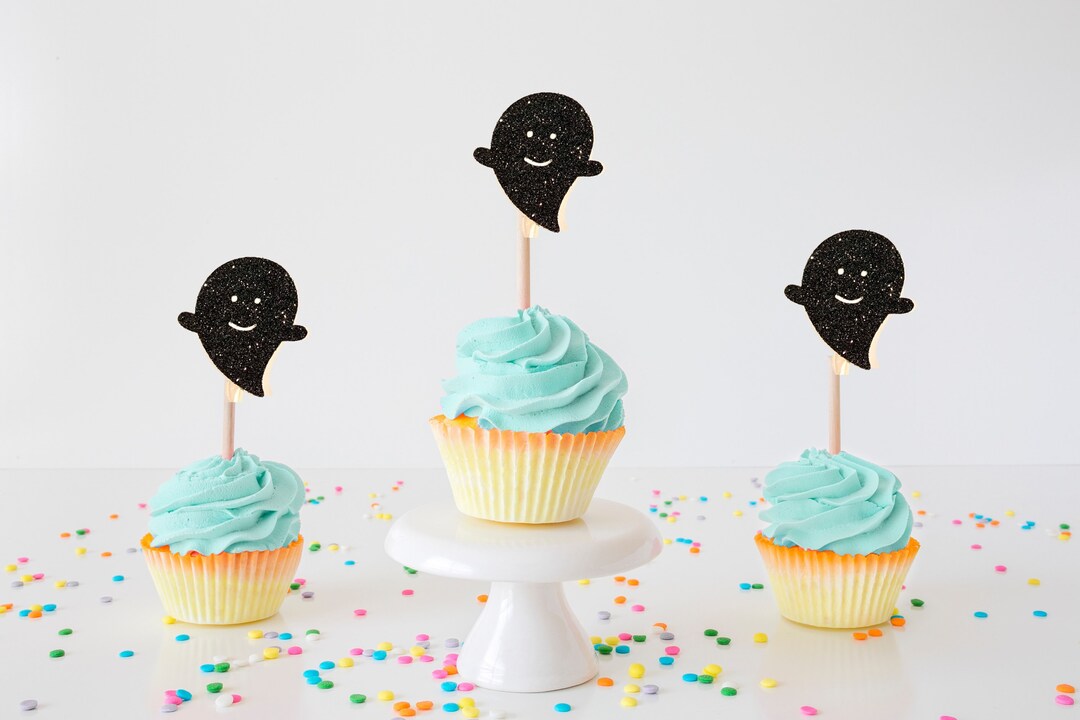 Ghost Cupcake Toppers, Ghost Decorations, Glitter Ghosts, Halloween ...