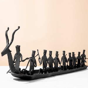Wrought Iron Tribal Art Boat| Indian Wrought Iron Art| Metal Figurine ...