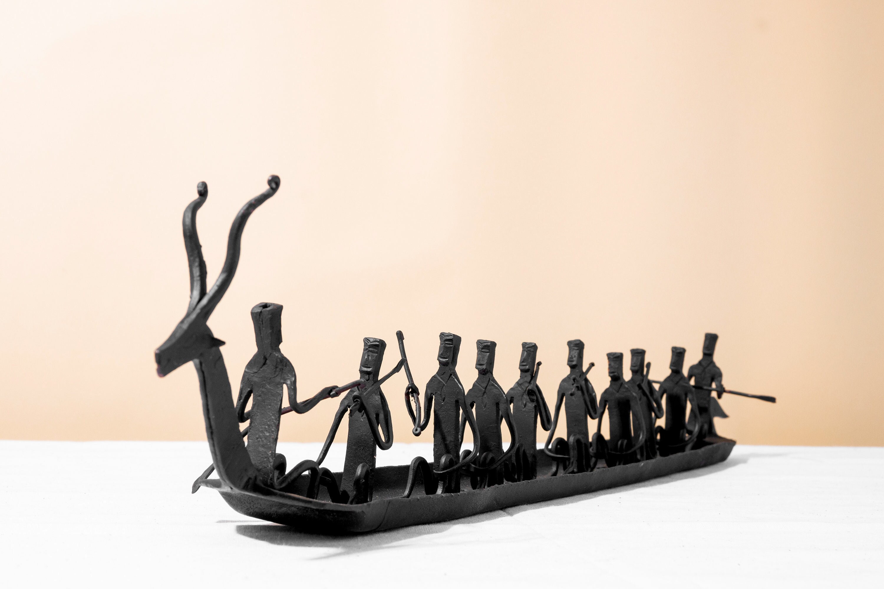 Wrought Iron Tribal Art Boat| Indian Wrought Iron Art| Metal Figurine ...
