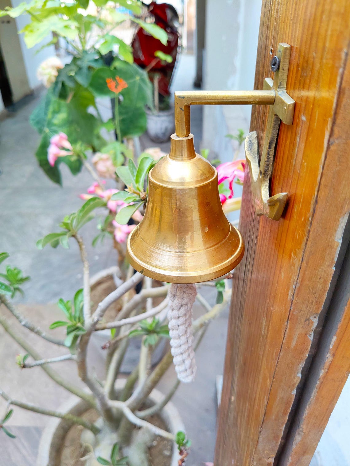 Brass Indian Temple Door Bell: Handcrafted Vastu Entryway Decor - Etsy