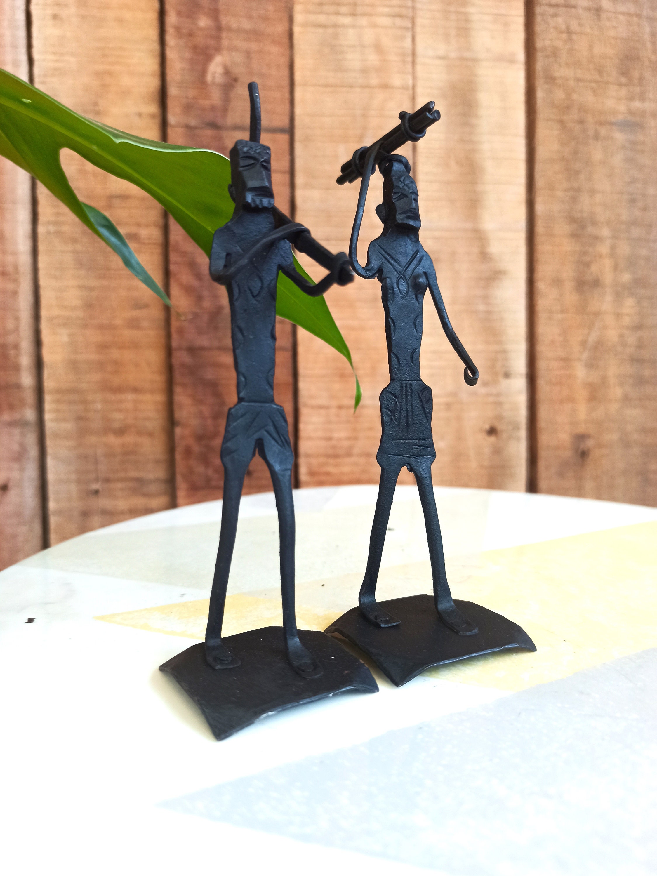 Wrought Iron Tribal Indian Statue for Village Wood Cutter Couple ...
