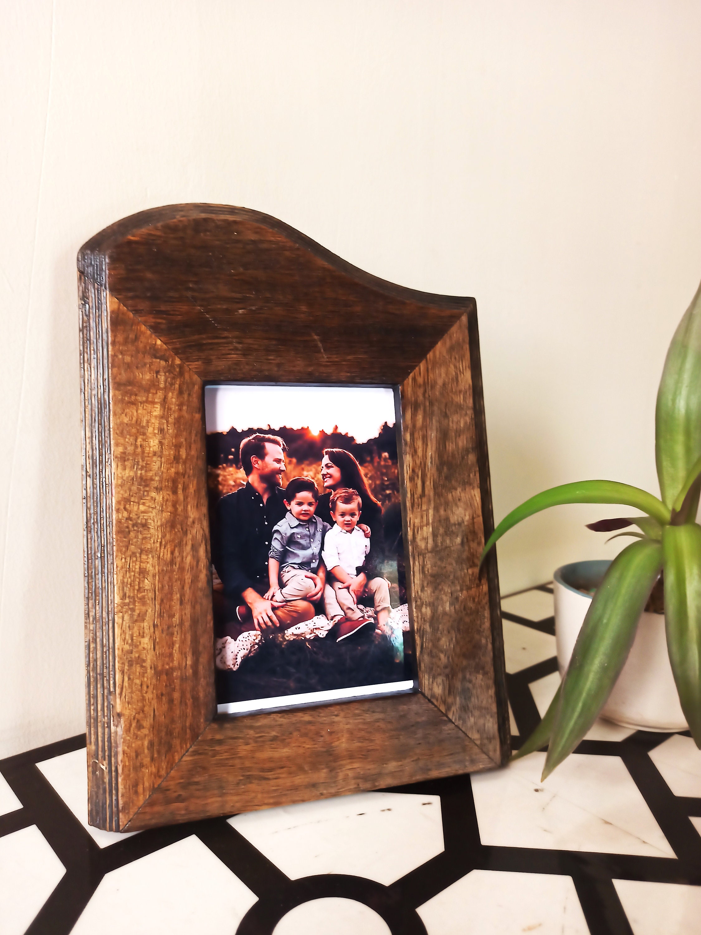 Vintage 1970s Photo Frame Handmade Rustic Wooden Picture Frame Handmade ...