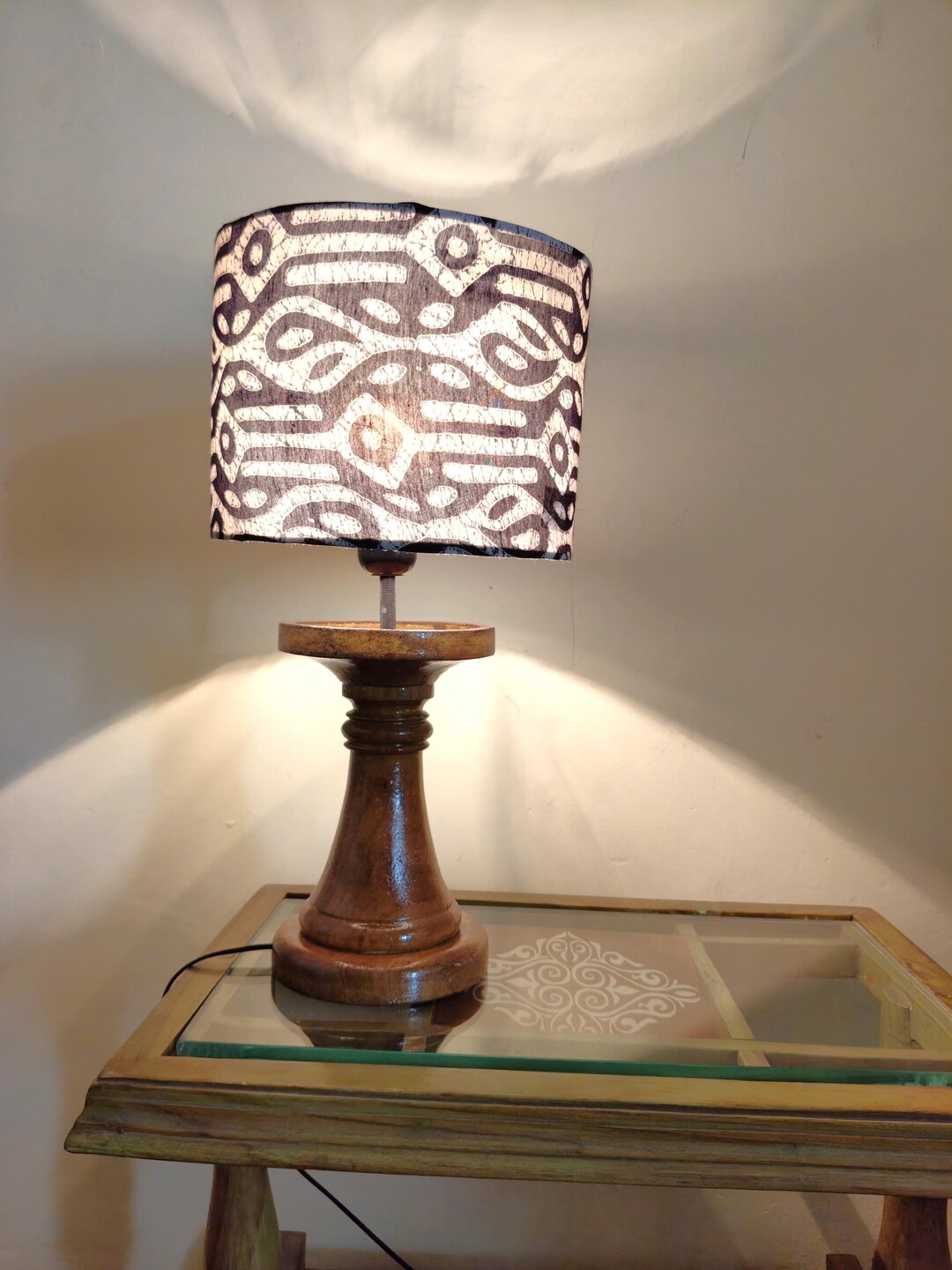 Indian Solid Wood Lamp Base | Rustic Handcrafted Wooden Table Lamp Base ...