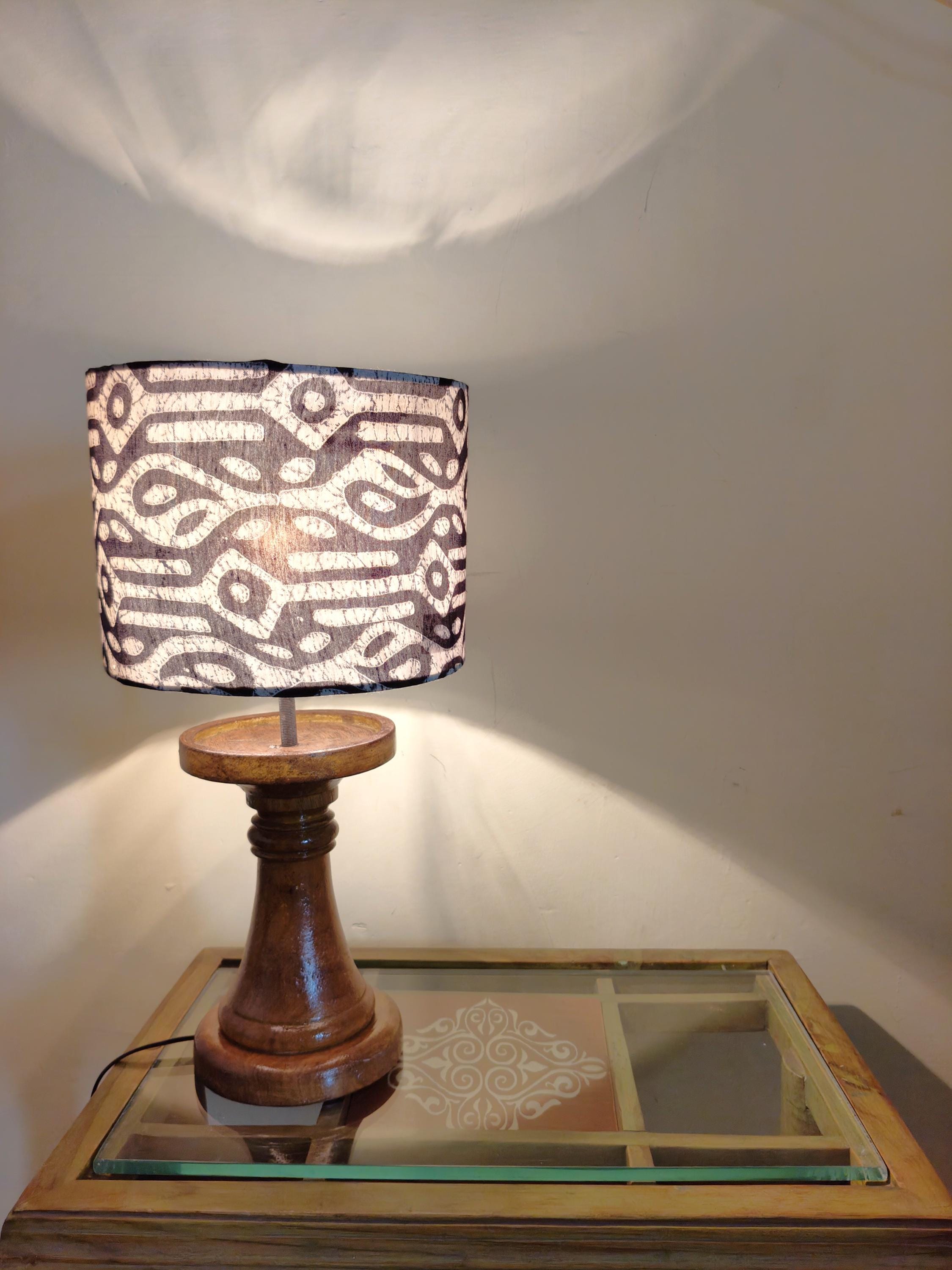 Indian Solid Wood Lamp Base | Rustic Handcrafted Wooden Table Lamp Base ...
