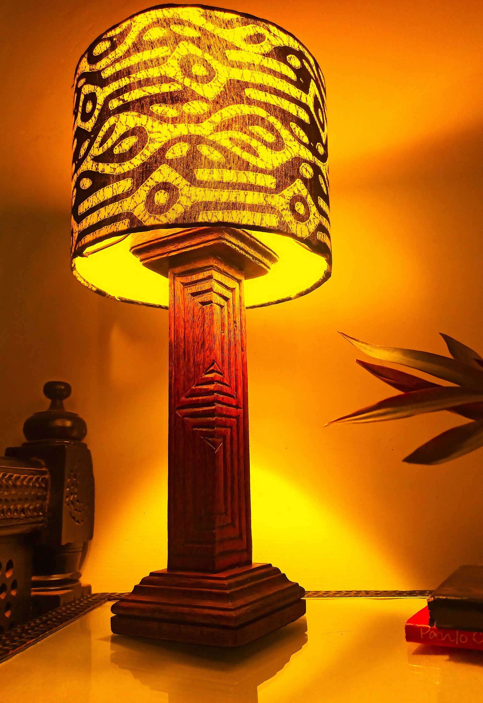 Mini Vintage Wood TABLE LAMP Base With METAL Holder Bedside Lamp study ...