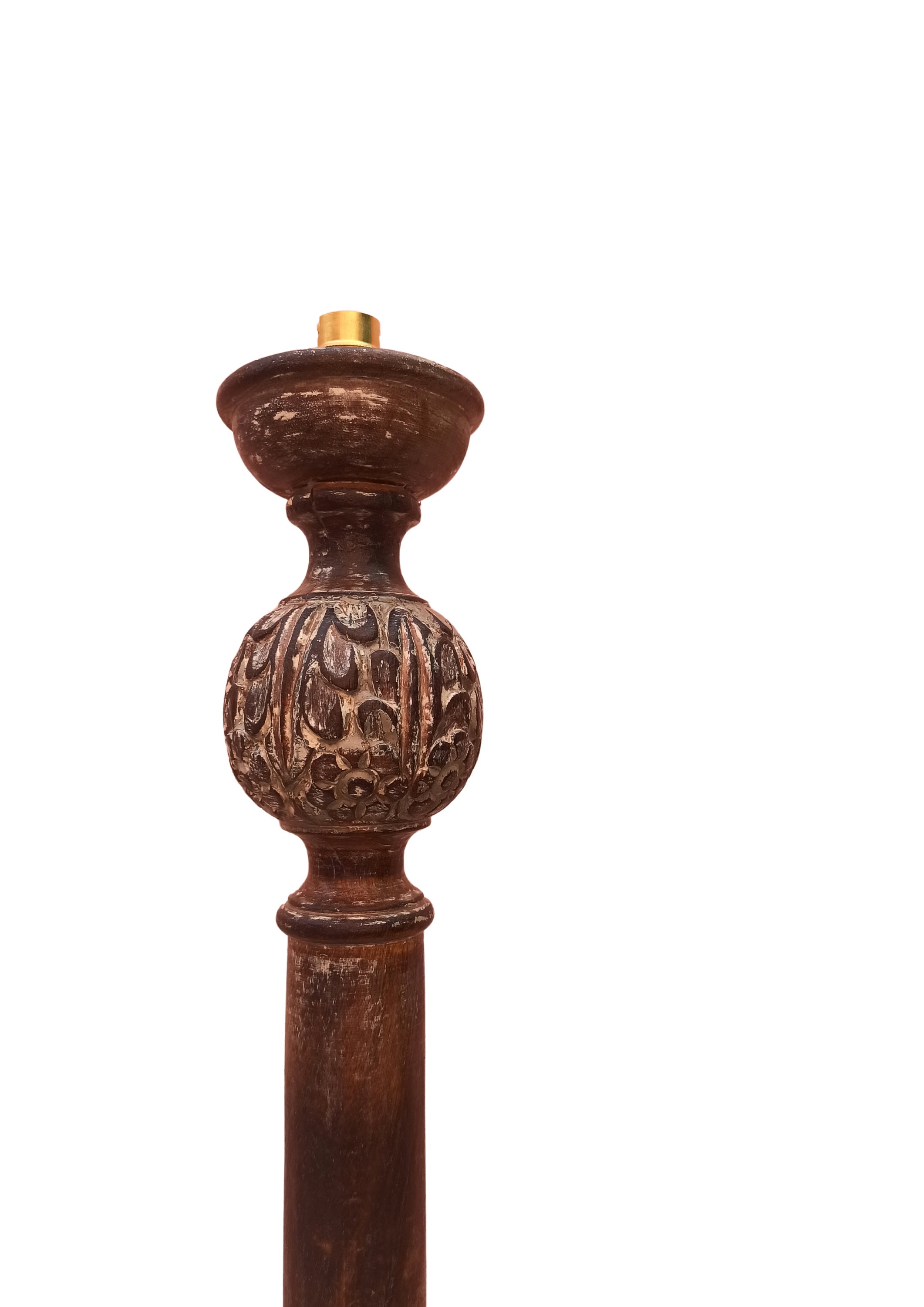 Real Antique Wooden Lamp Base Intricately Hand Carved Wooden Lamp Base ...