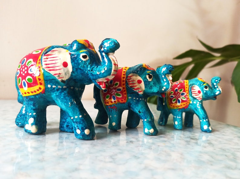 Indian Hand Painted Miniature Elephant / Camel Statue (set of 3 ...