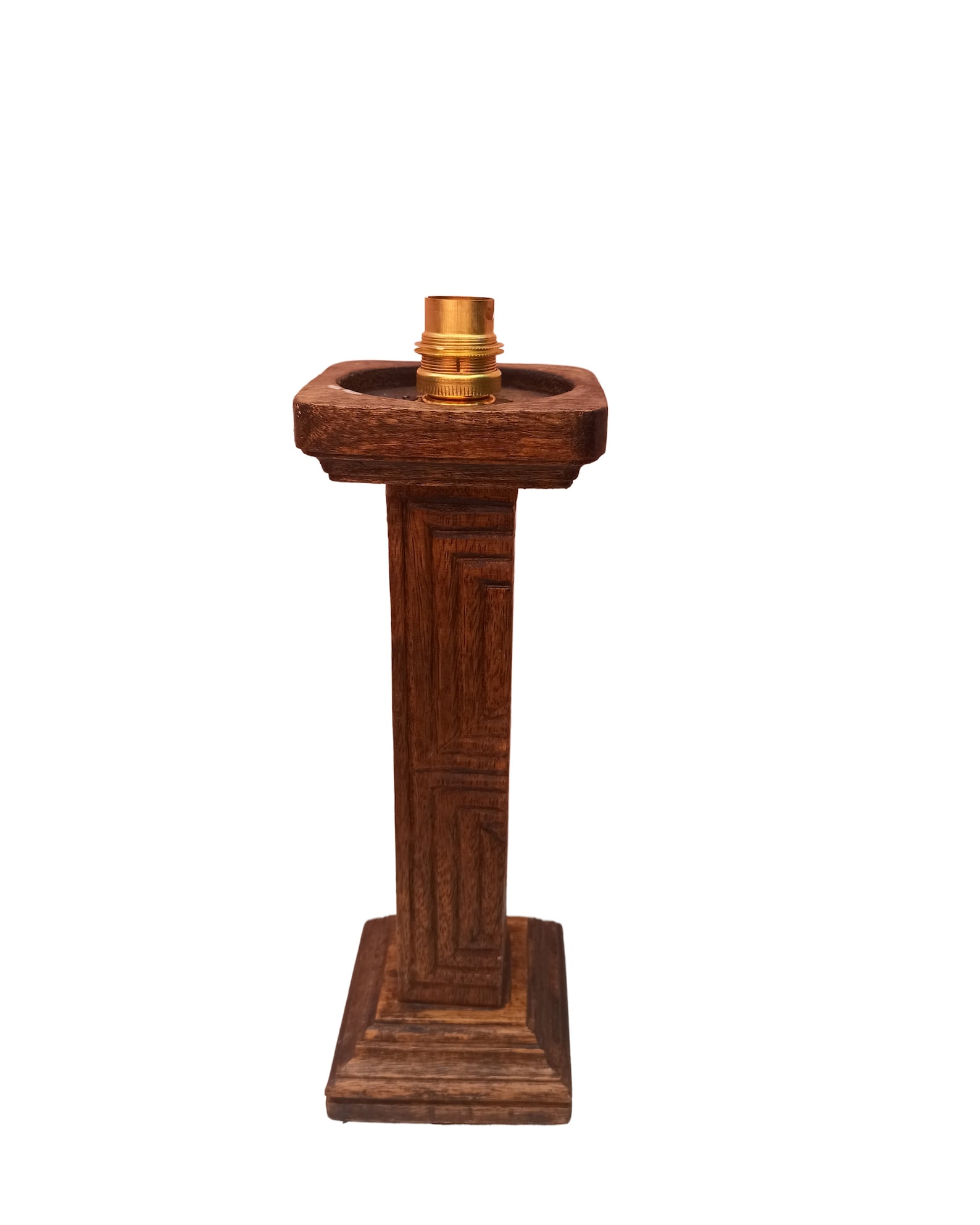Mini Vintage Wood TABLE LAMP Base With METAL Holder| Bedside Lamp ...
