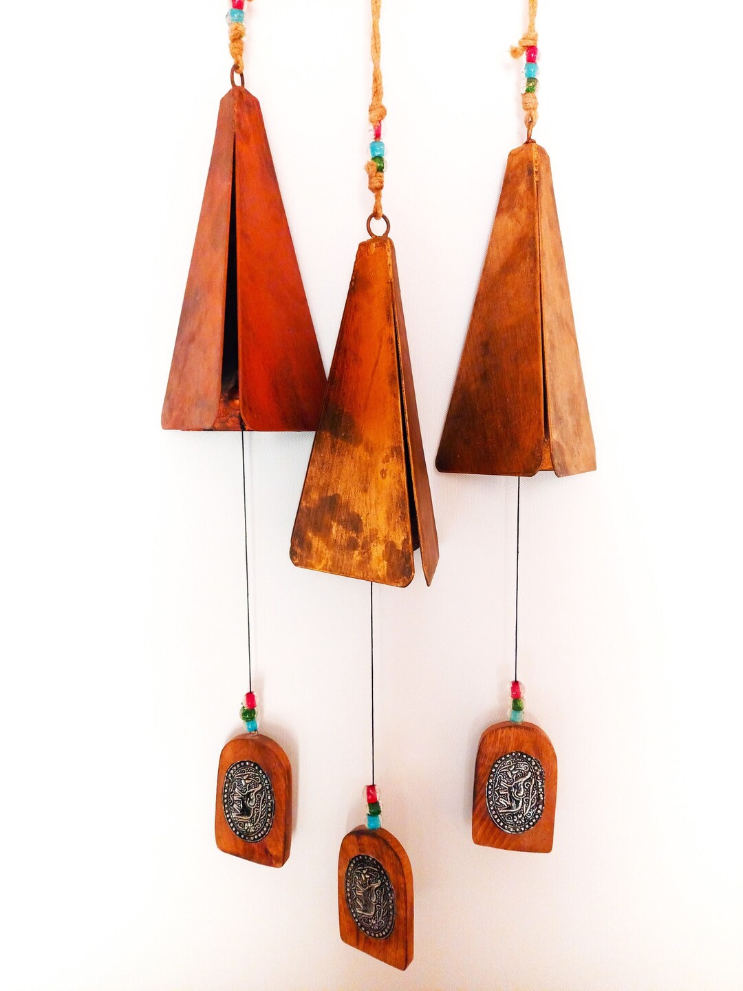 Handmade Indian Metal Wind Chime Bell: Rustic Balcony Garden Decor - Etsy