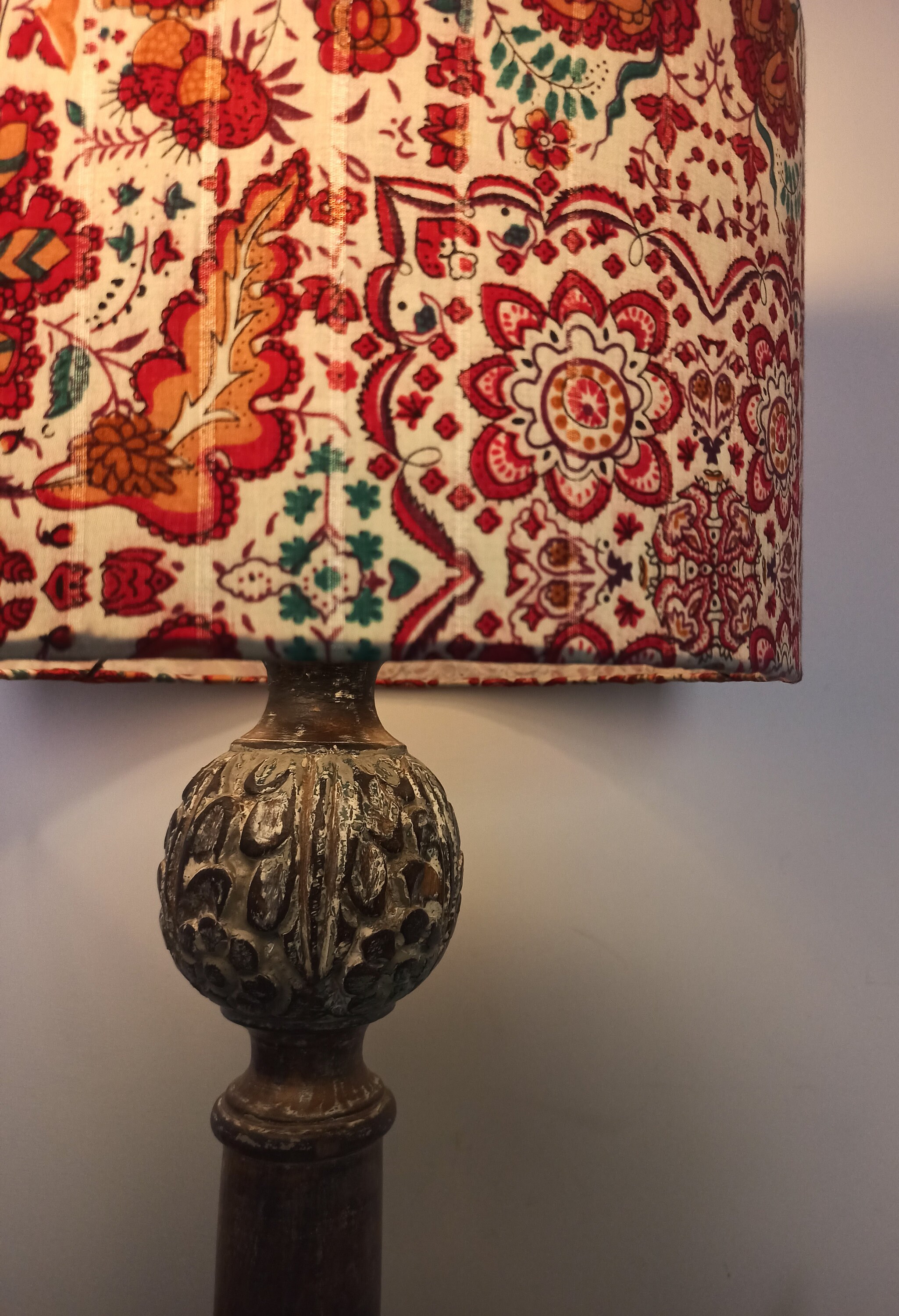 Real Antique Wooden Lamp Base Intricately Hand Carved Wooden Lamp Base ...