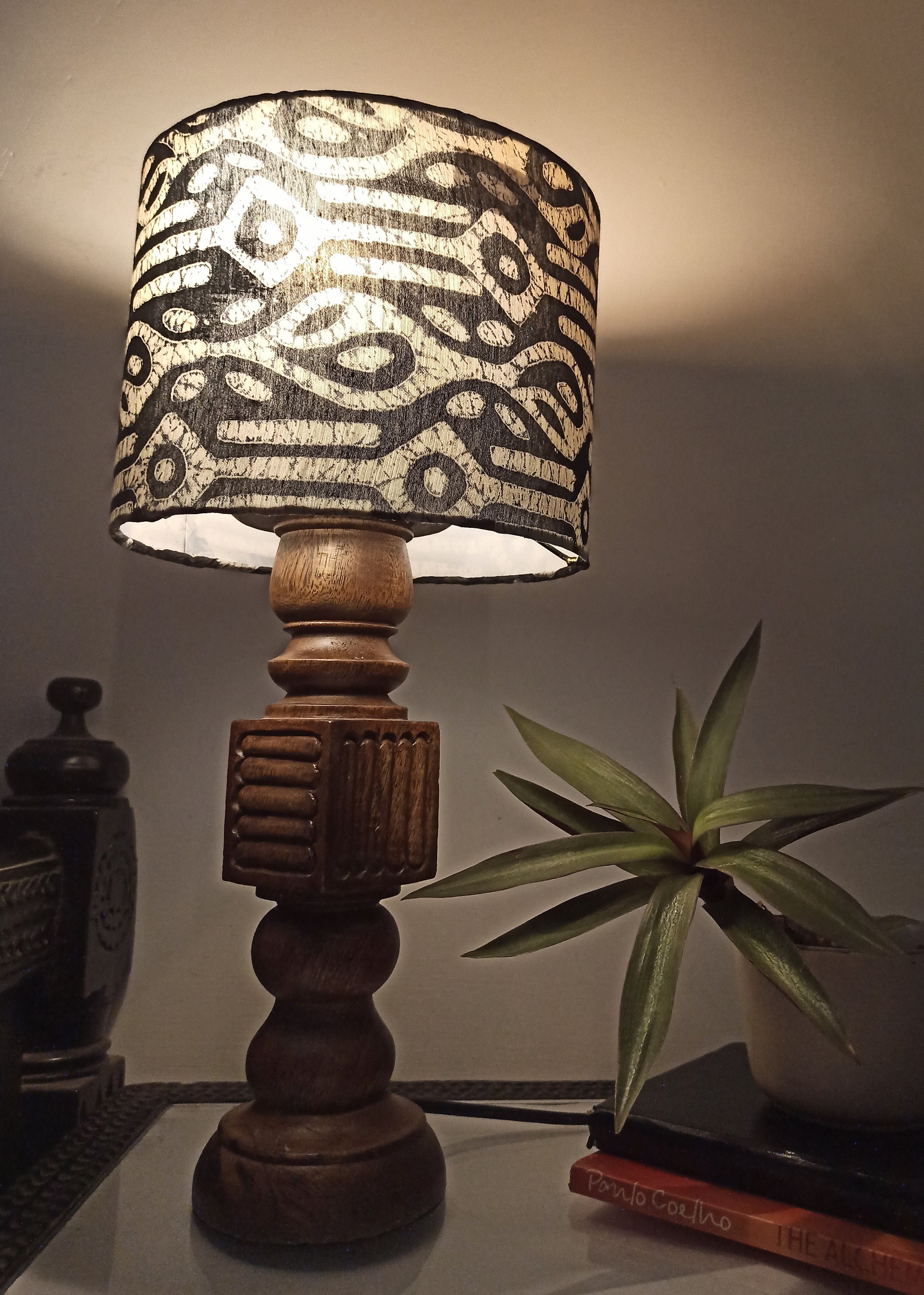 Mini Vintage Table Lamp Old Style Hand Carved Lamp Desk Lamp ...