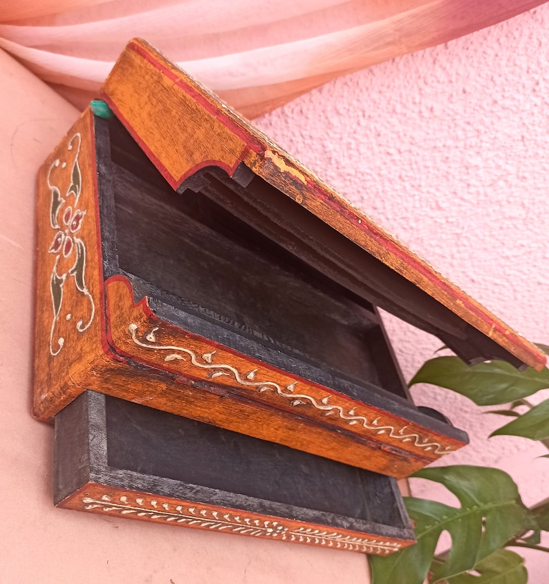 Hand Painted Royal Indian Jewelry Storage Box With Hidden Drawer ...