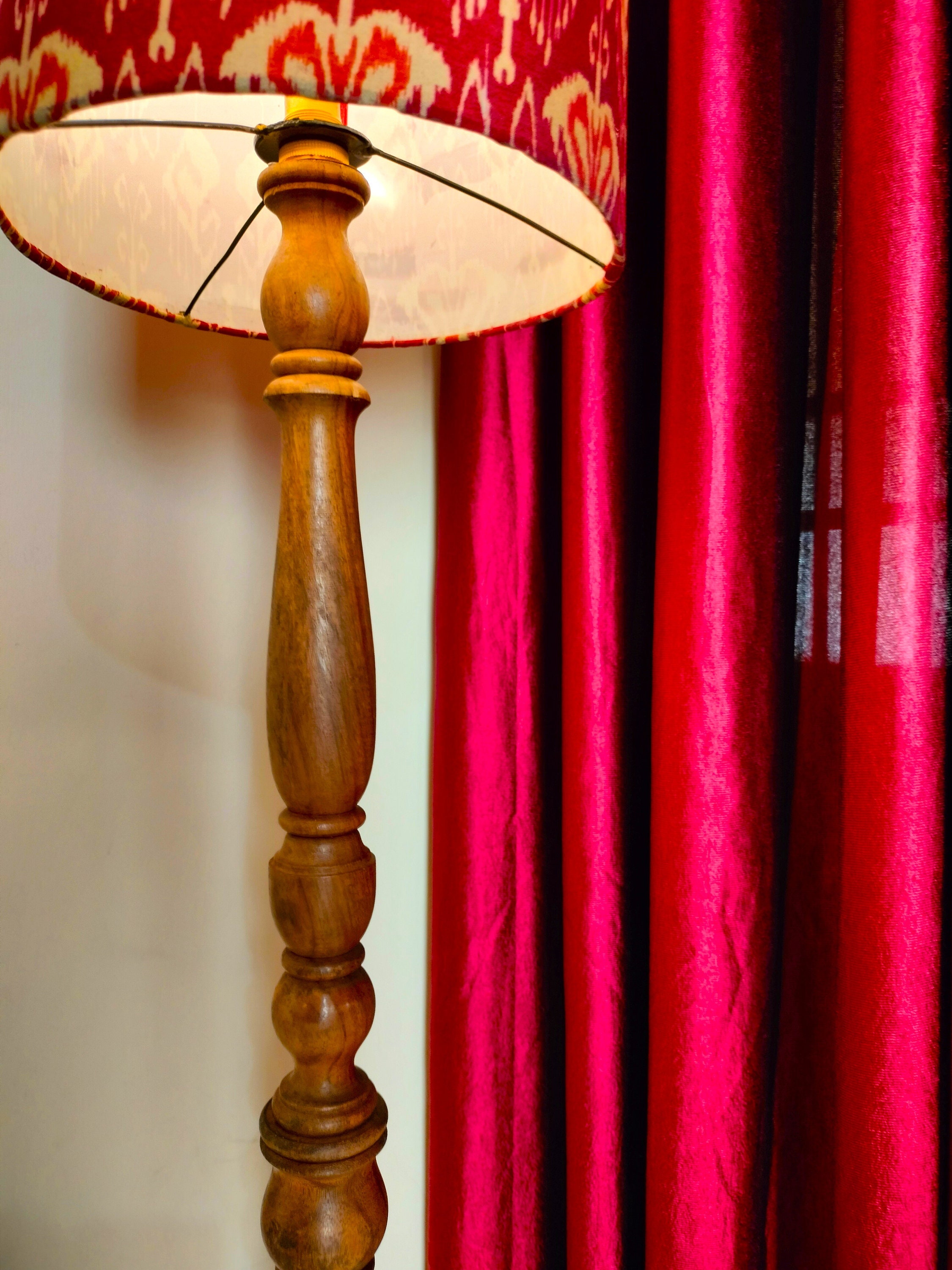 TALL FLOOR LAMP Antique Carved Wooden Floor Lamp Base With Holder ...