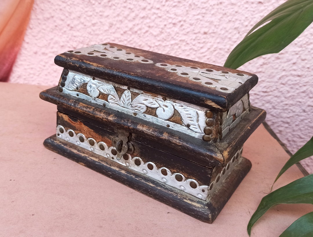 Traditional Indian Keepsake Box| Old Vintage Case| Mini Wooden Jewelry ...