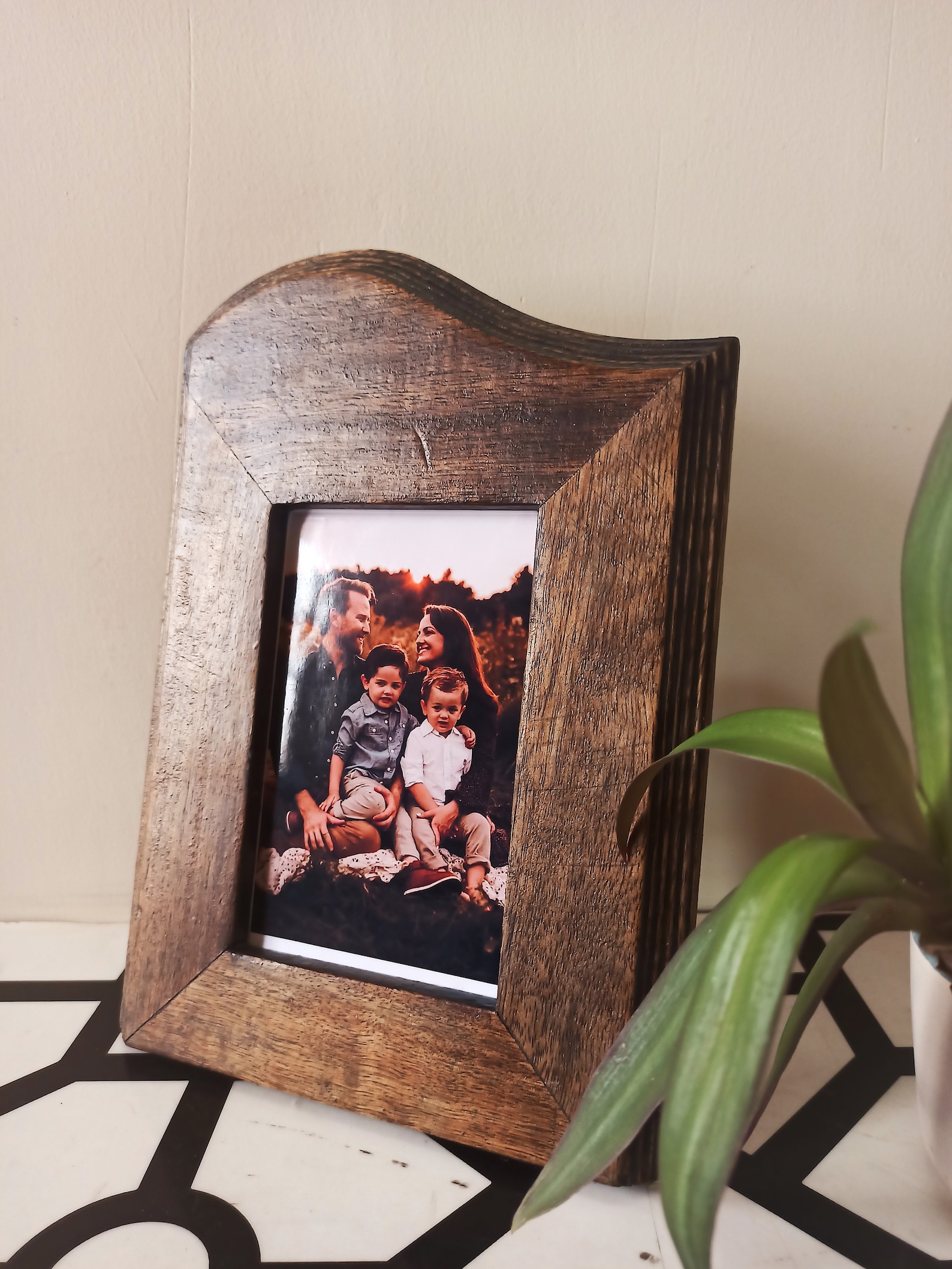 Vintage 1970s Photo Frame Handmade Rustic Wooden Picture Frame Handmade ...