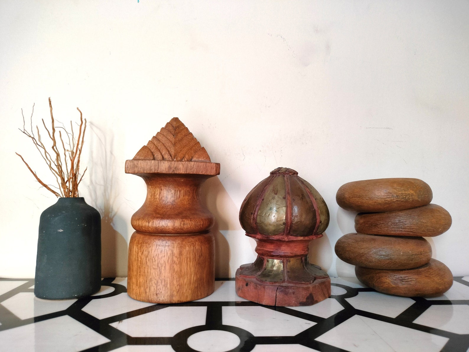 Wooden Table Decor| Antique Wood Showpieces for Home and Office ...