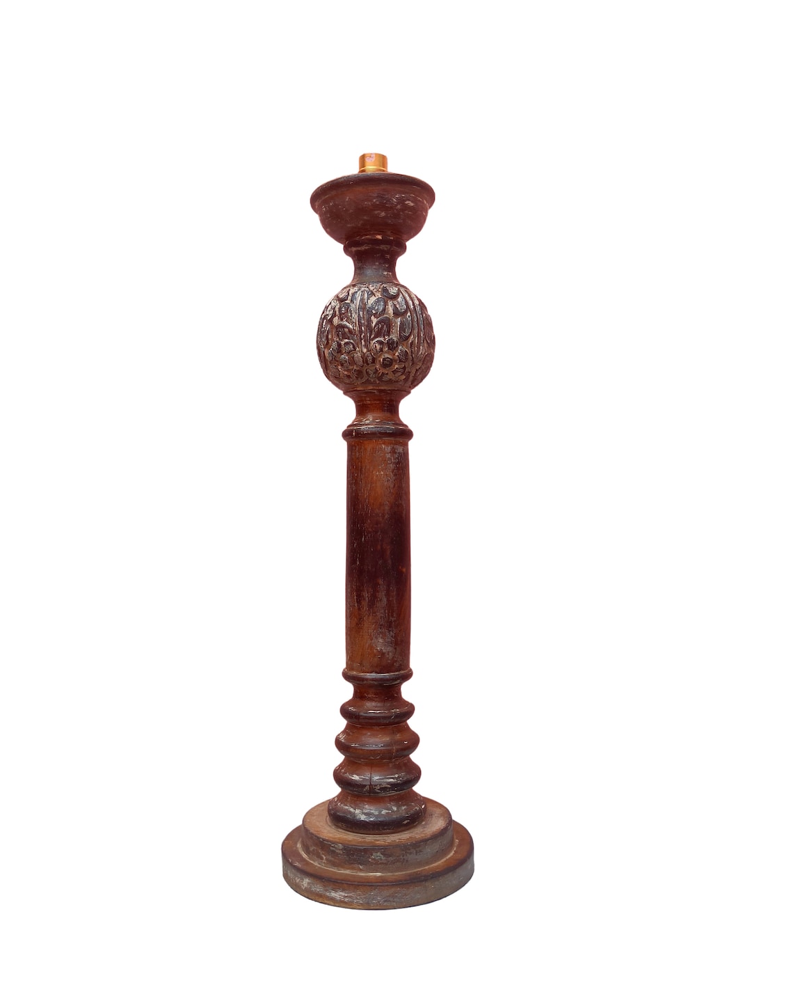 Real Antique Wooden Lamp Base Intricately Hand Carved Wooden Lamp Base ...