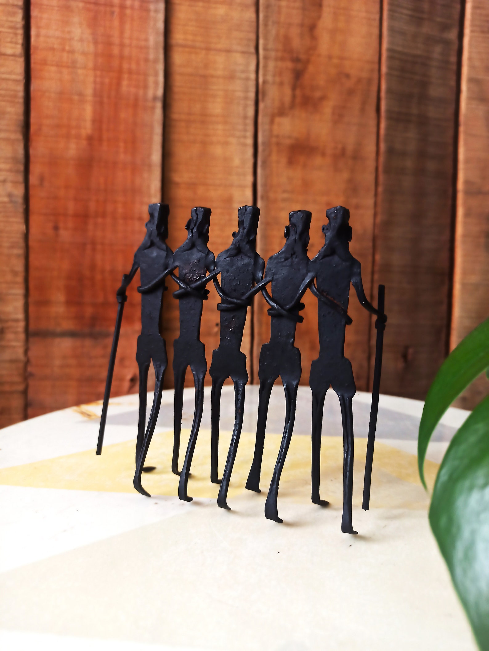 Tribal Group Dance Statue | Wrought Iron Handmade Indian Tribal Decor ...