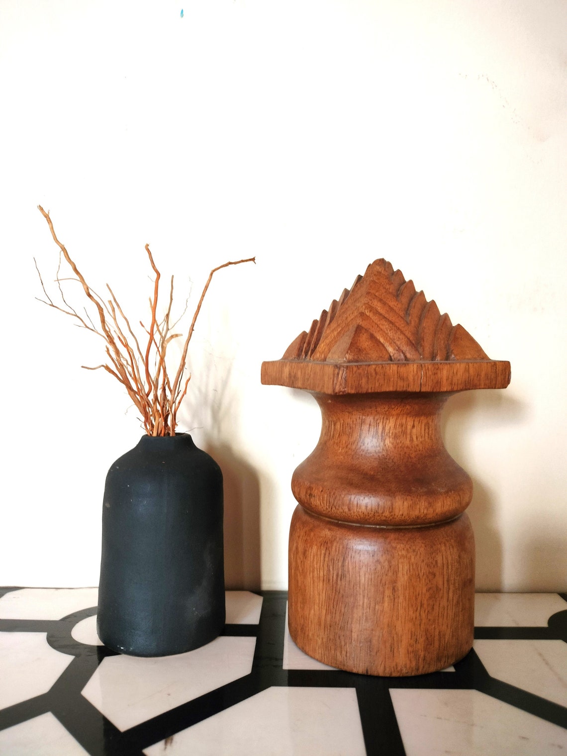 Wooden Table Decor| Antique Wood Showpieces for Home and Office ...