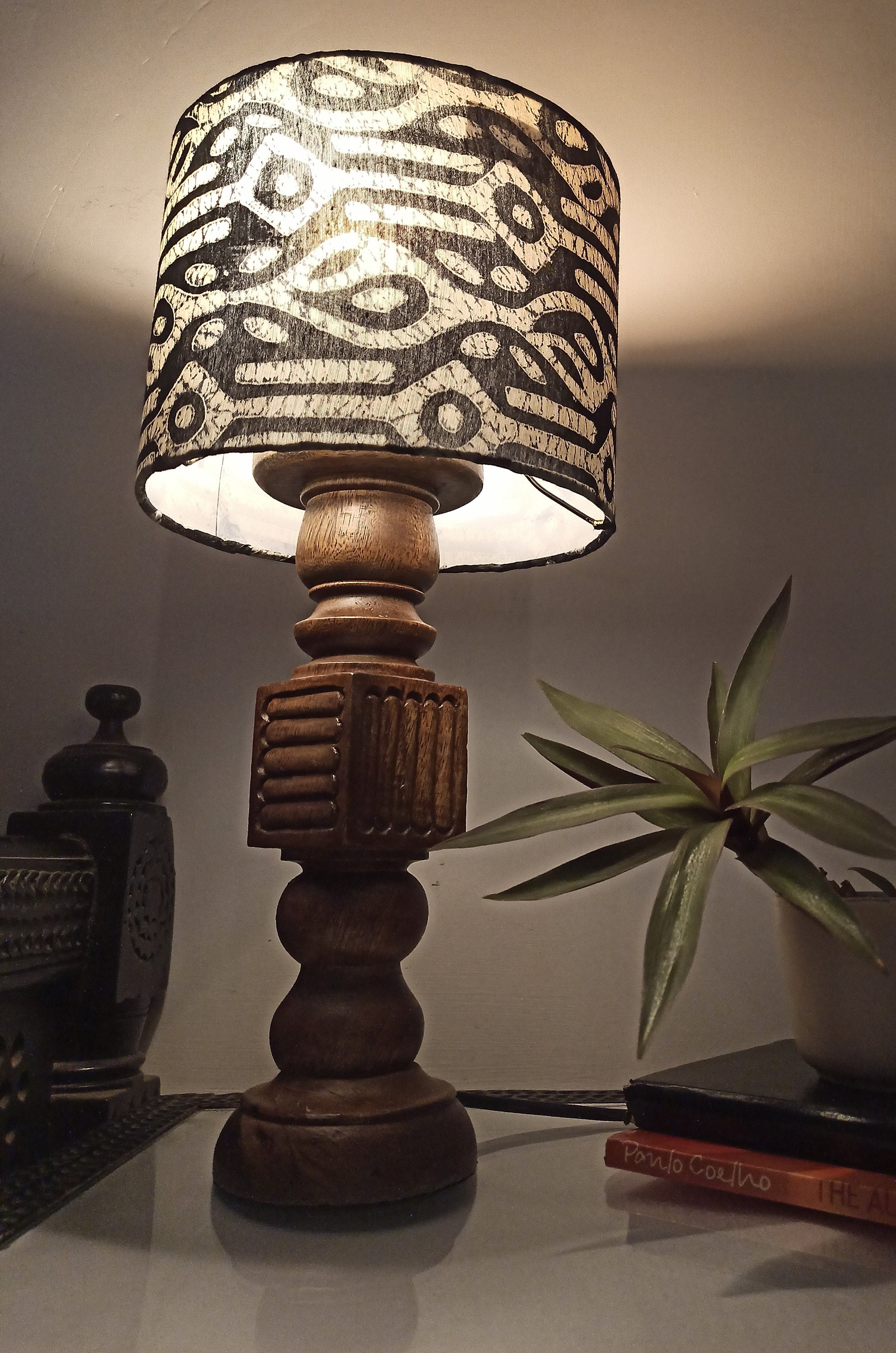 Mini Vintage Table Lamp Old Style Hand Carved Lamp Desk Lamp ...