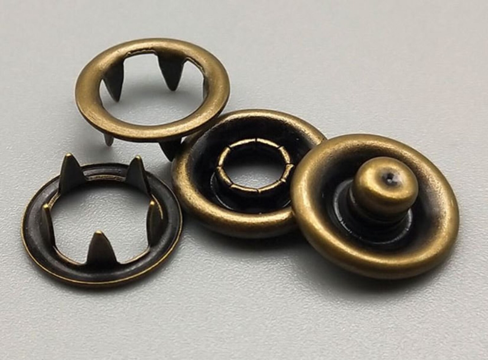 25 Sets Open Ring Prong Snaps Fasteners Cloth Buttons Gunmetal Black ...