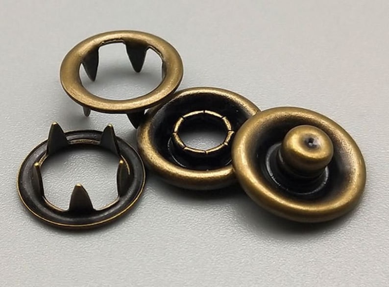 25 Sets Open Ring Prong Snaps Fasteners Cloth Buttons Gunmetal Black ...