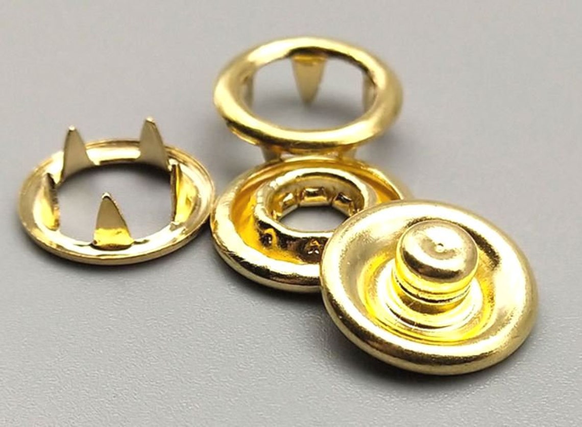 25 Sets Open Ring Prong Snaps Fasteners Cloth Buttons Gunmetal Black ...