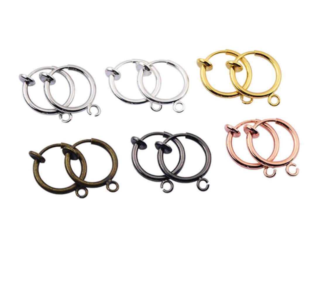 4 Pieces Clip on Connectors Hoops,earrings Jewelry Findings Connectors ...