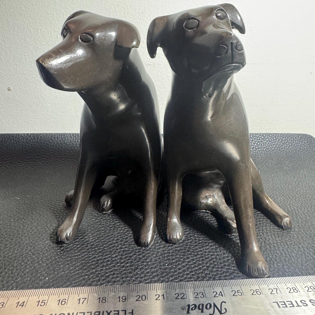 Restoration Hardware Cast Brass Metal Labrador Dog Bookends - Etsy
