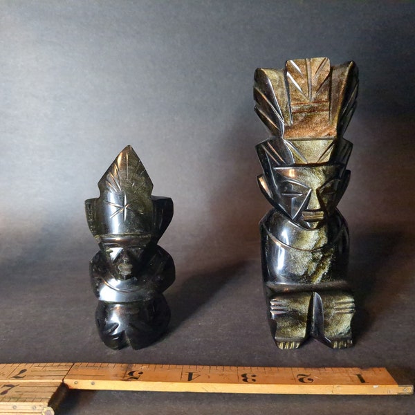 Obsidian Aztec Statue - Etsy