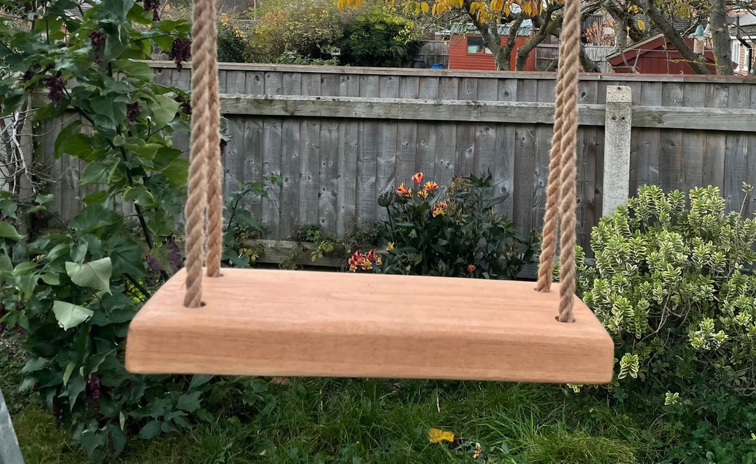 Garden Swing: Wooden Seat and Rope - Etsy